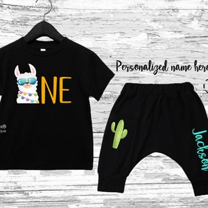 1st Birthday Boys Girls Fiesta Llama Outfit,llama Birthday Boys Outfit ...