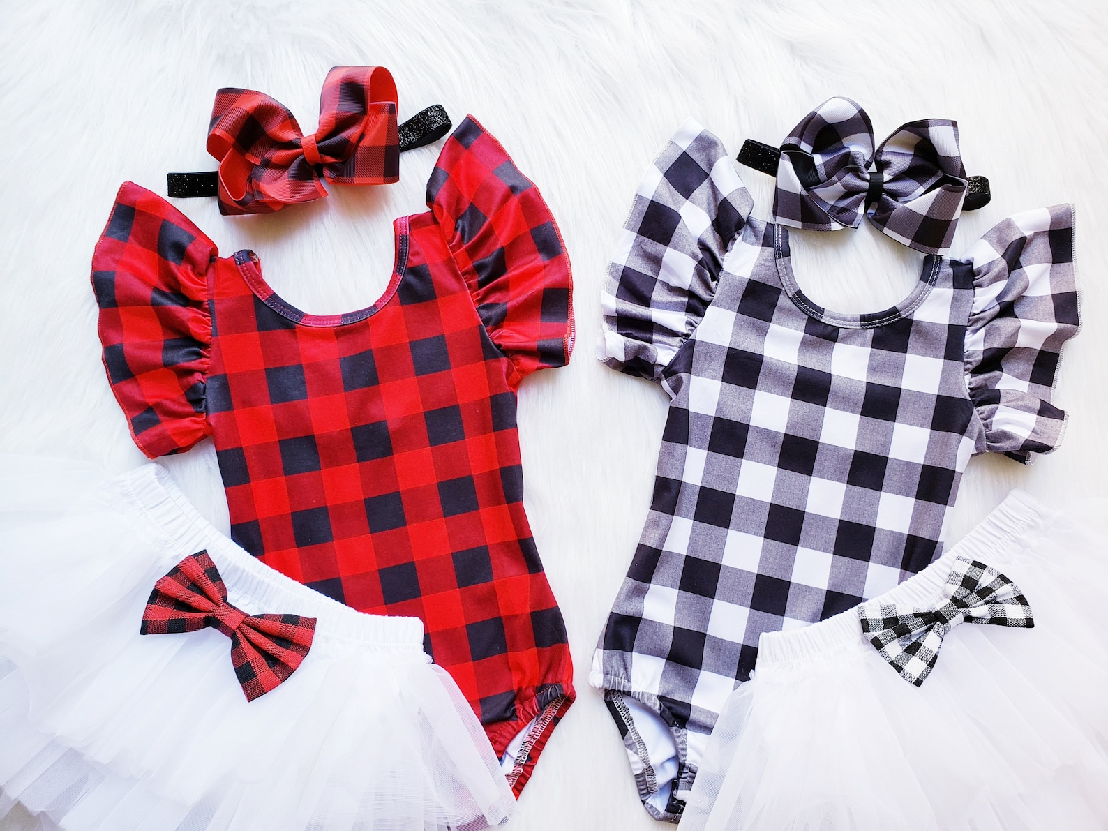Buffalo Plaid Christmas Outfit: Girls Leotard, Tutu Bloomer Set - Etsy