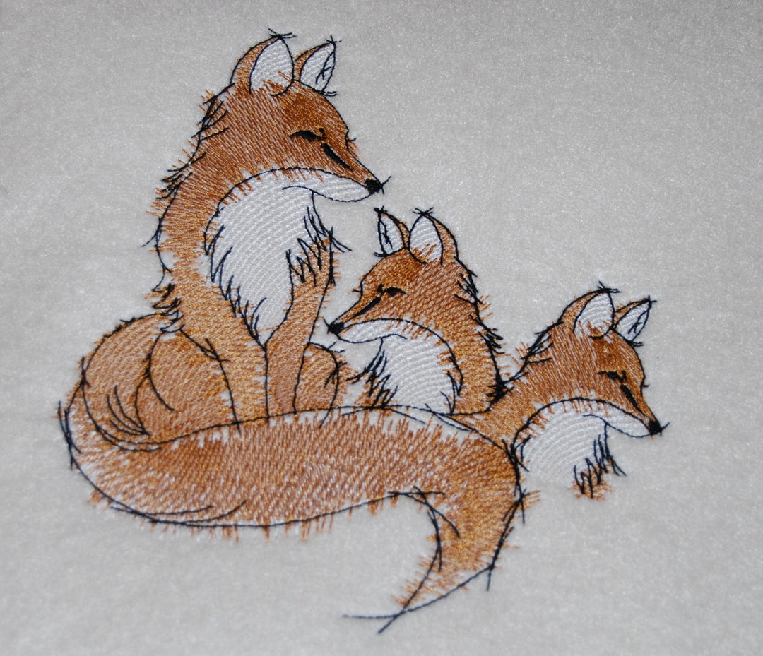 Sotis Embroidery File: Fox Family for the 13x18cm Frame - Etsy