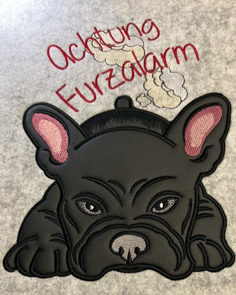 Sotis Embroidery File Frenchie Fart Alarm Available in 5 Frame - Etsy