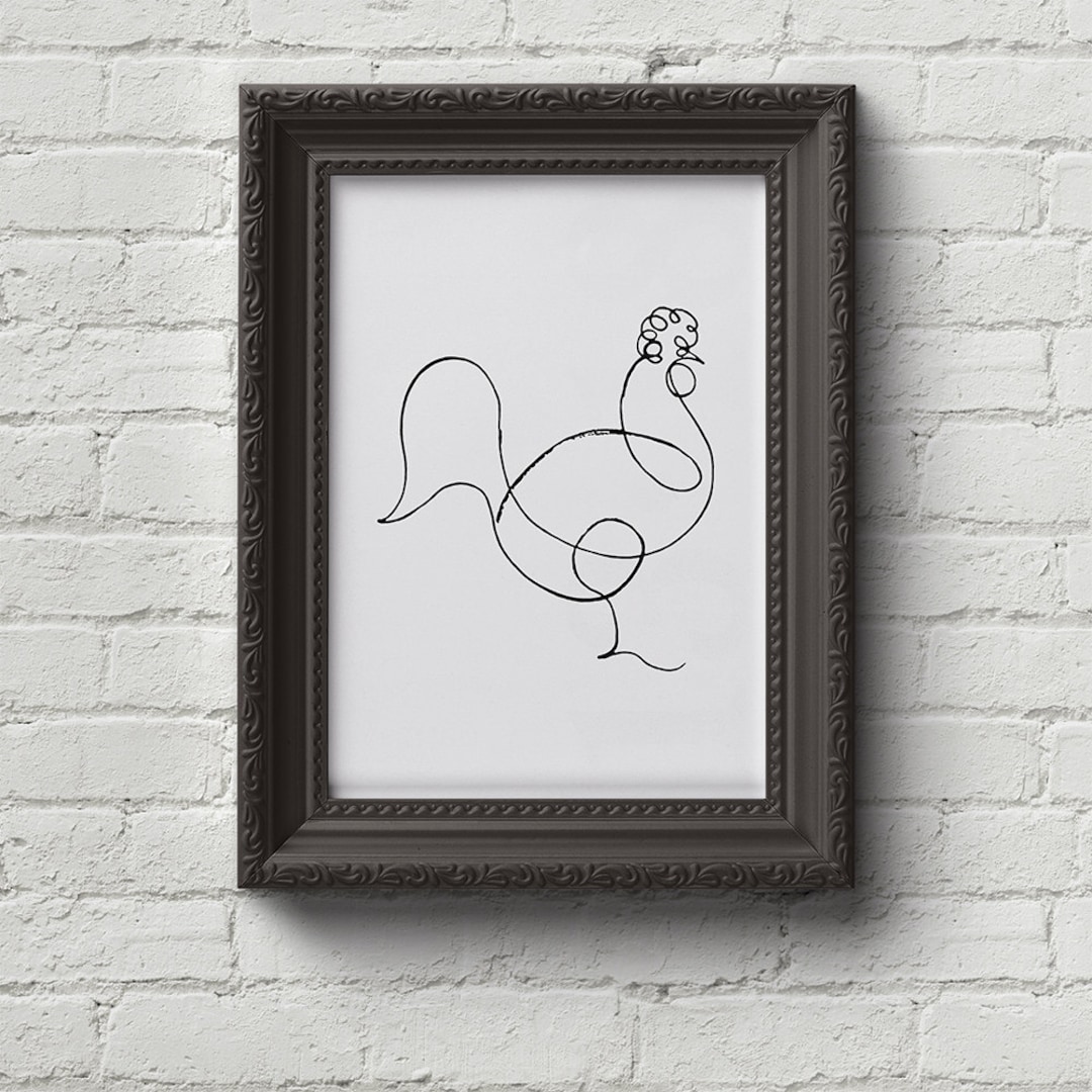 Le Coq Pablo Picasso Print, Wall Art, Art, Sketch, Rooster, Cock, Van ...