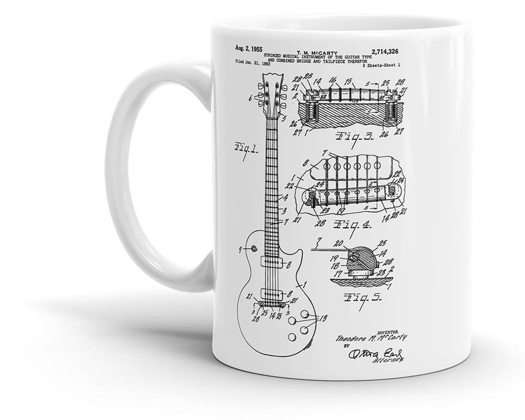 Gibson Les Paul Patent Coffee Mug - Guitar, Electric, Fender ...