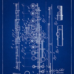 Flute 1908 Patent Print - Musical Instrument, Classical Music ...