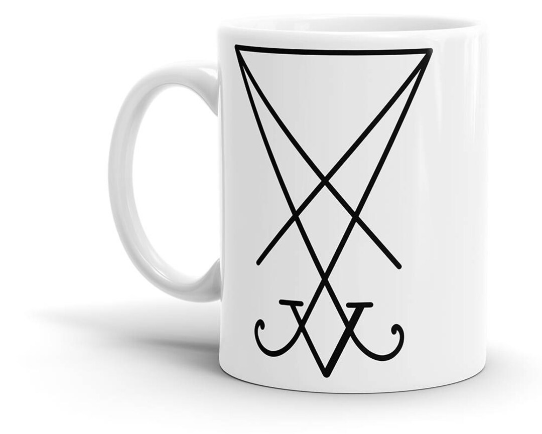 Lucifer Sigil Coffee Mug, Baphomet Satan, Freemasons, Pentagram, Evil ...