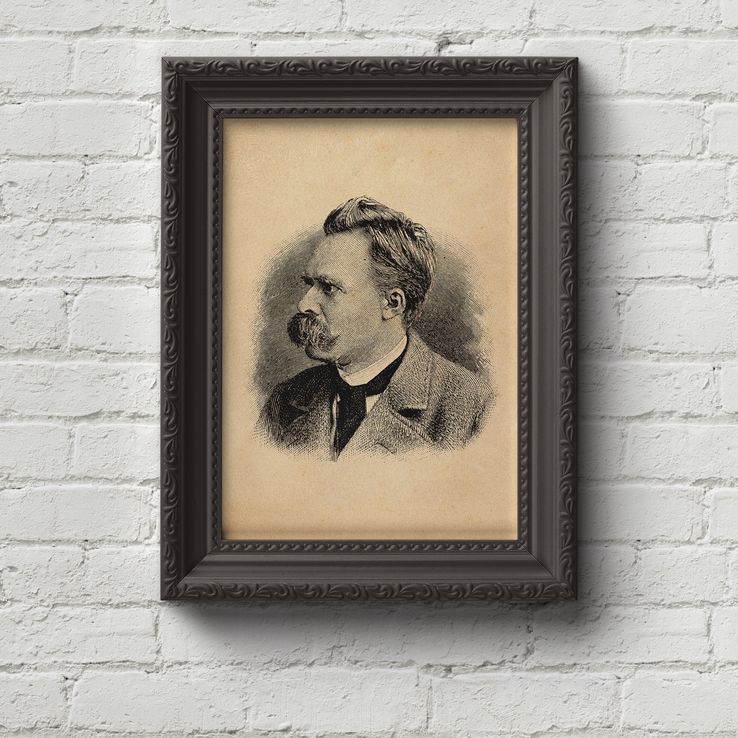 Friedrich Nietzsche Portrait Print Wall Art Art Woodcut | Etsy