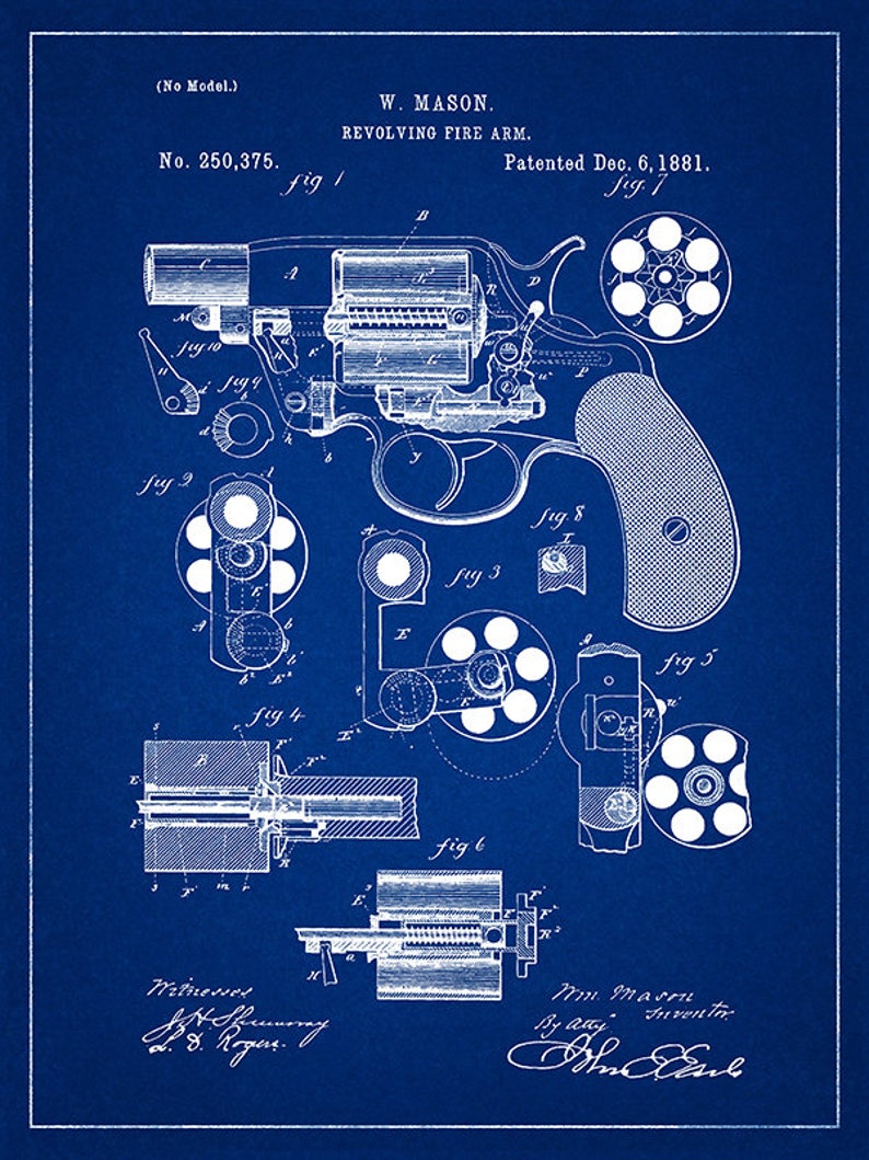 Colt Revolver 1881 Patent Firearm Gun Guns Guns Gift Art - Etsy