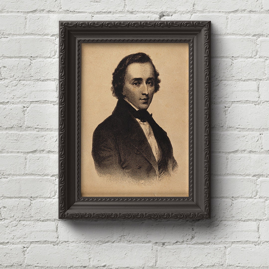 Chopin Portrait Print Wall Art Art Woodcut Engraving - Etsy
