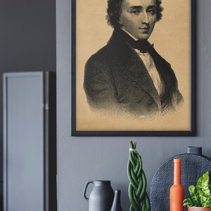 Chopin Portrait Print, Wall Art, Art, Woodcut, Engraving, Composer ...