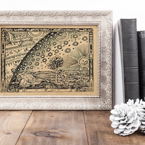 Flammarion Print, Wall Art, Woodcut, Engraving, Renaissance, Gustave ...