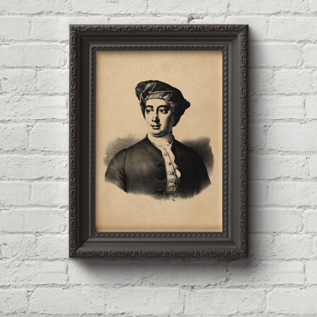 David Hume Portrait Print, Wall Art, Art, Woodcut, Engraving ...