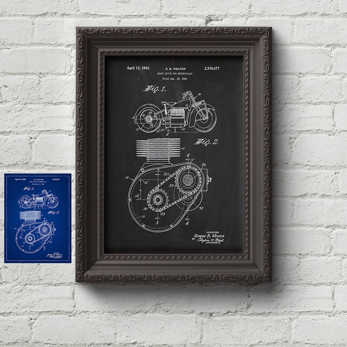 Indian Motorcycle 1943 Patent Print - Bike, Motorcycle Print, Bike ...