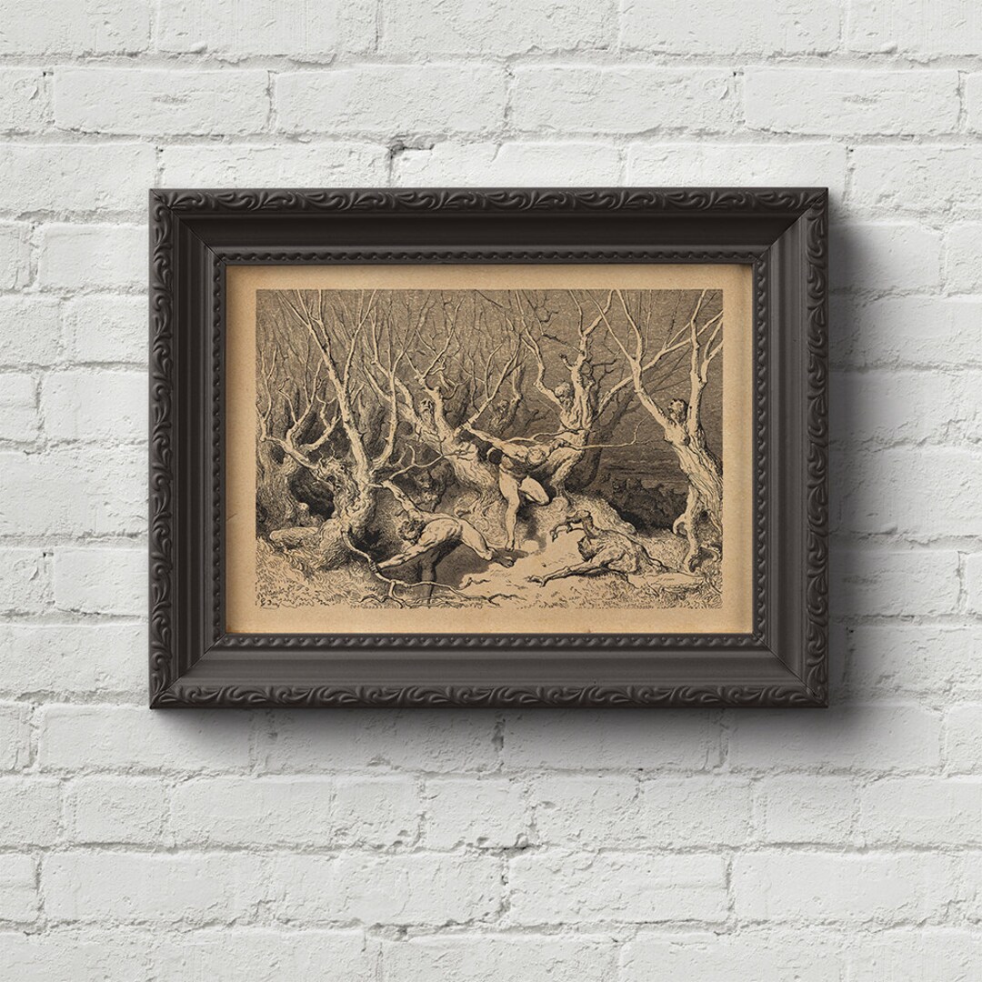 Tree People - Gustave Dore Print, Wall Art, Dante, Art, Woodcut ...