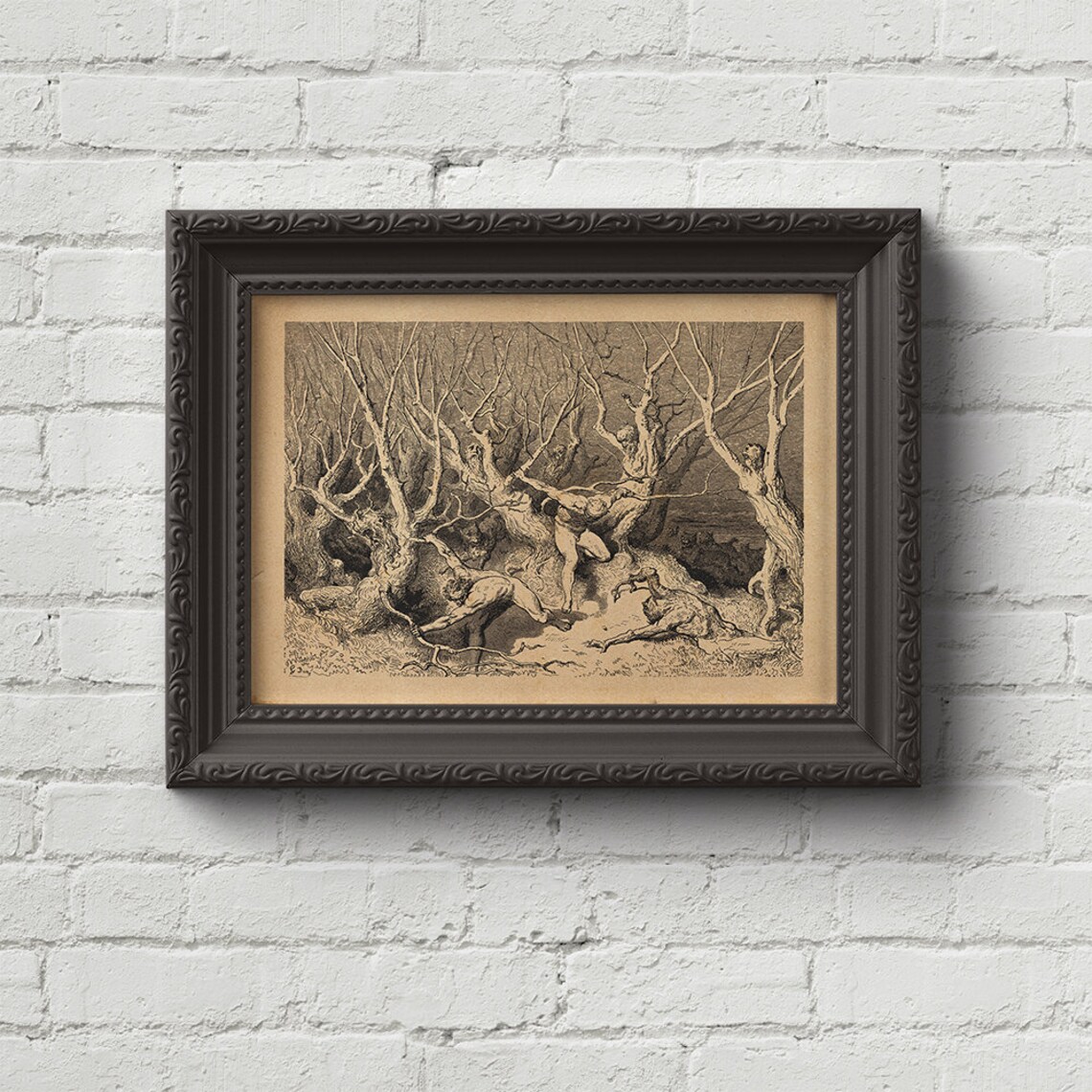 Tree People - Gustave Dore Print, Wall Art, Dante, Art, Woodcut ...