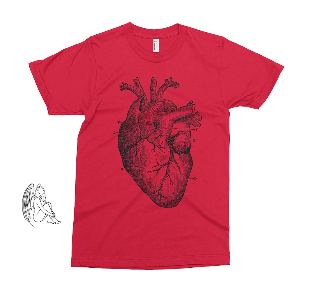 Big Heart T-shirt, Tee, Heart, Anatomic, Anatomy, Vintage, Retro, Funny ...