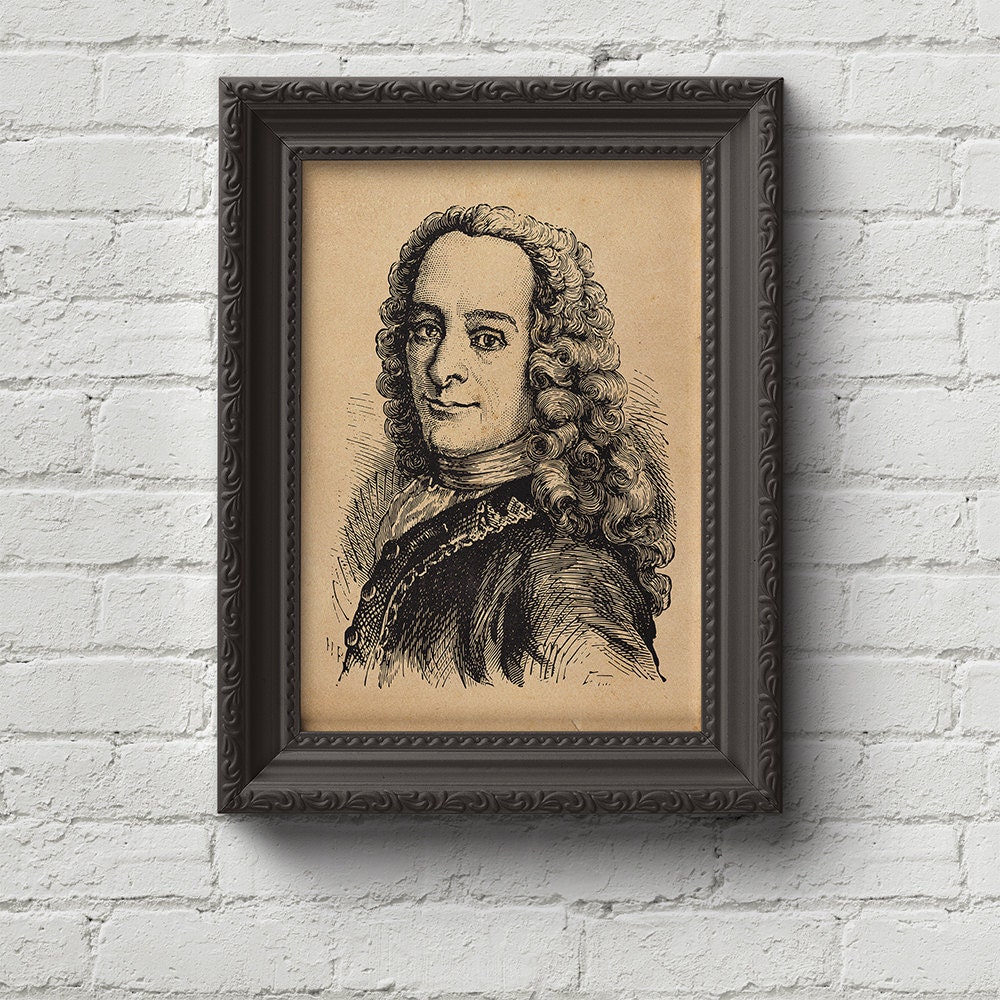 Voltaire Portrait Print Wall Art Art Woodcut Engraving | Etsy