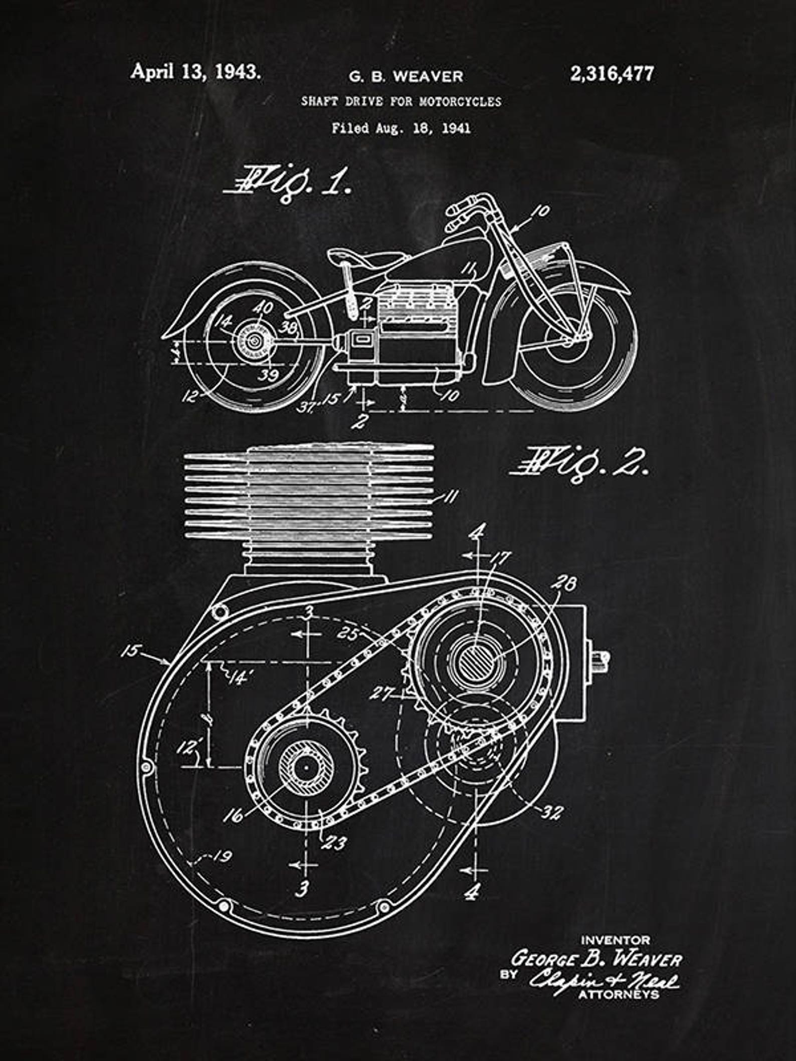 Indian Motorcycle 1943 Patent Print - Bike, Motorcycle Print, Bike ...