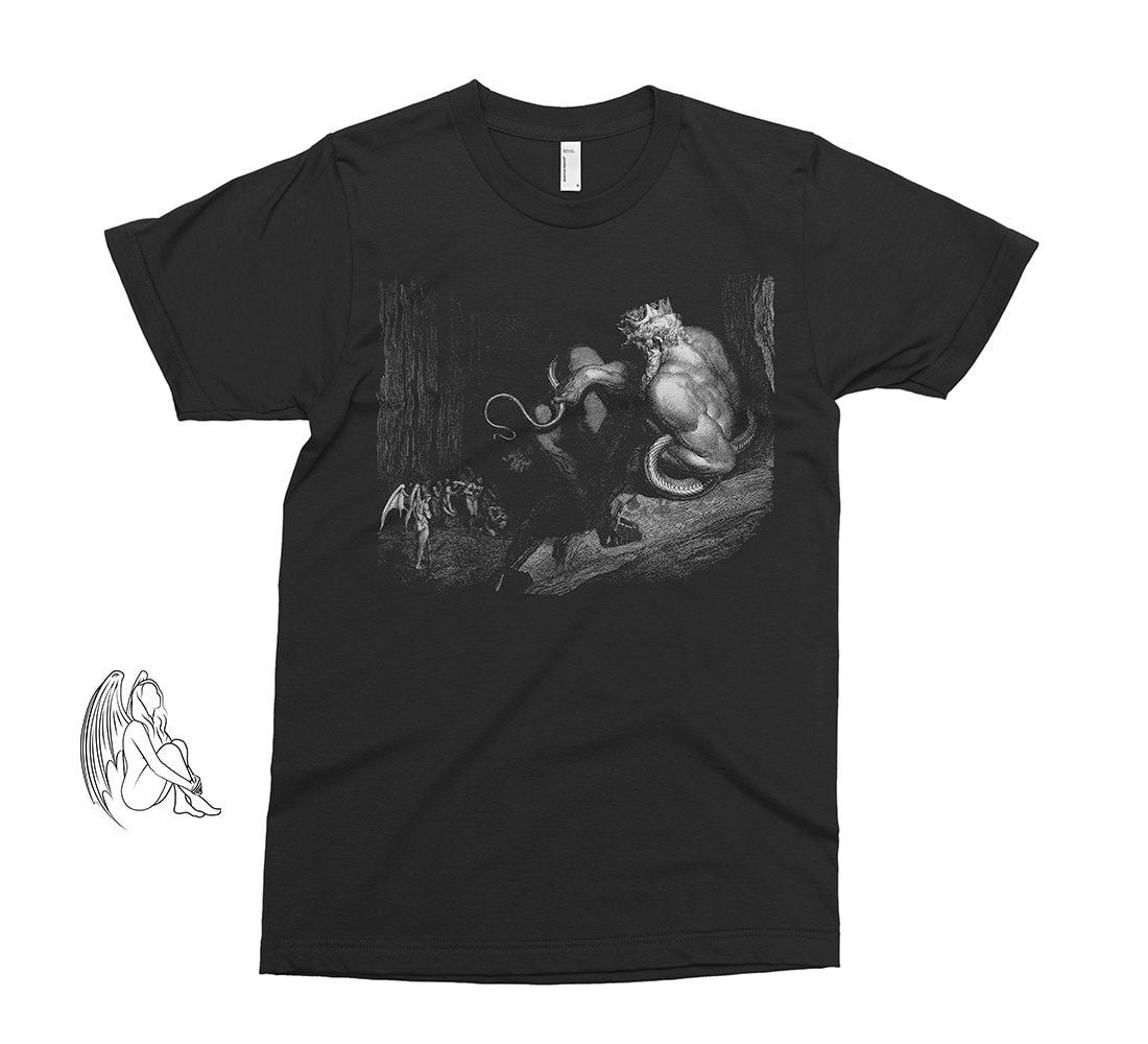 Inferno - Gustave Dore T-shirt, Tee, Dante, Art, Woodcut, Engraving ...