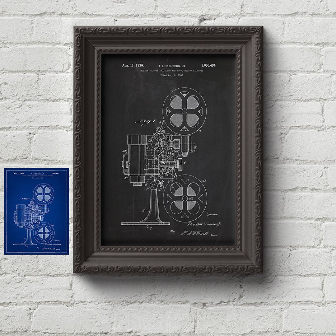 Film Projector 1936 Patent Print - Movies, Cinema, Film Buff Gift ...