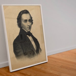 Chopin Portrait Print, Wall Art, Art, Woodcut, Engraving, Composer ...