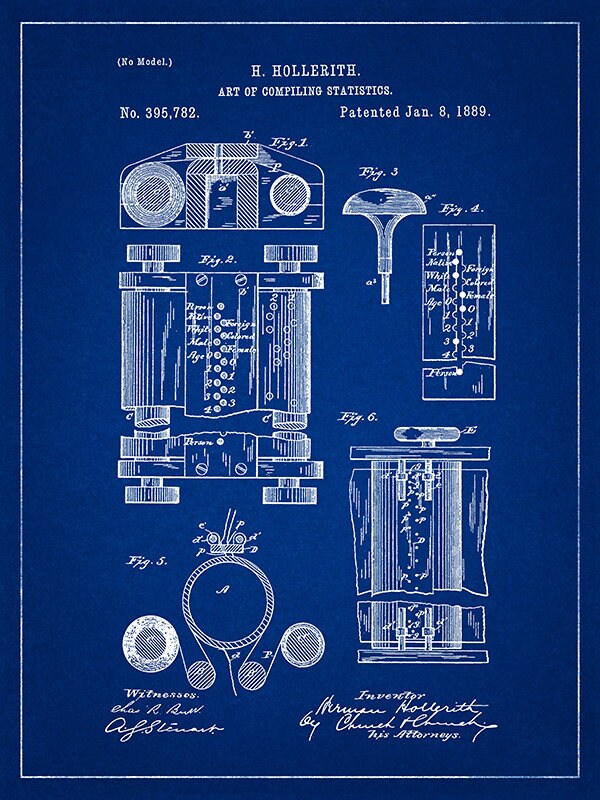 Vintage Computer 1889 Patent Print Computers Engineering | Etsy