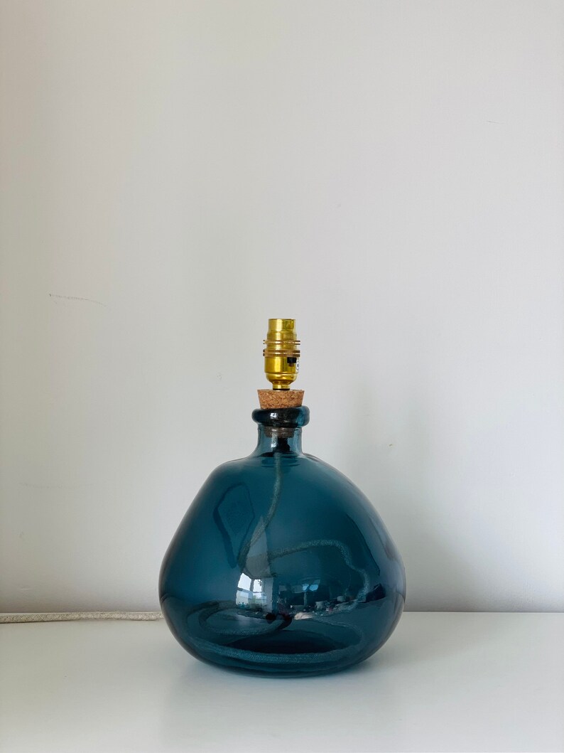 Recycled Glass Lamp Base Glass Lamp Glass Bottle Light - Etsy UK
