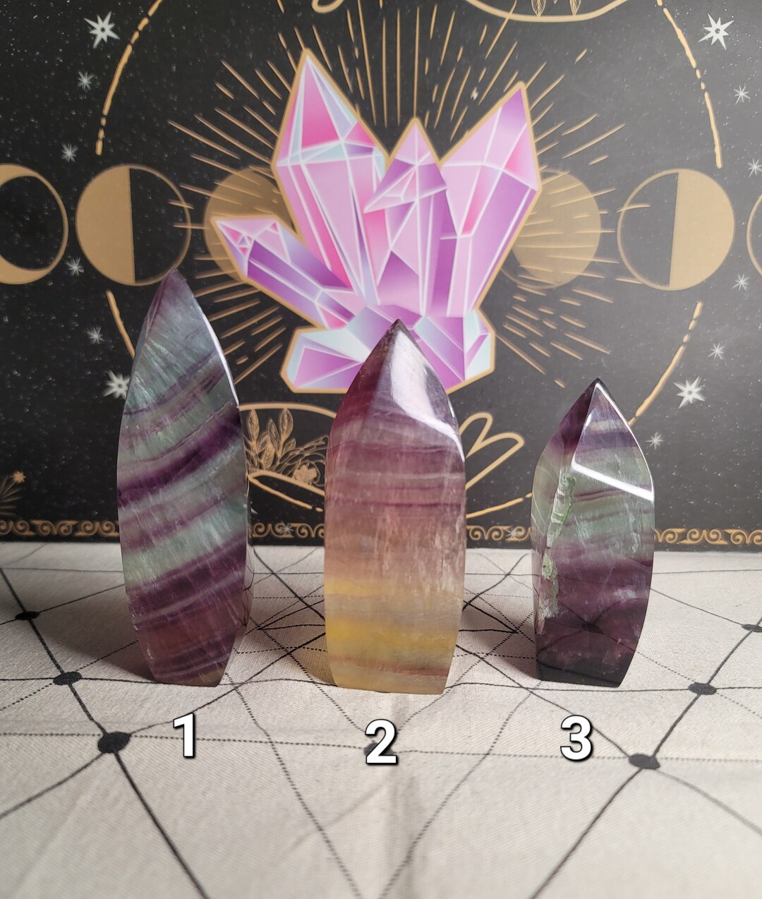 Fluorite Crystal Flame Carvings - Etsy