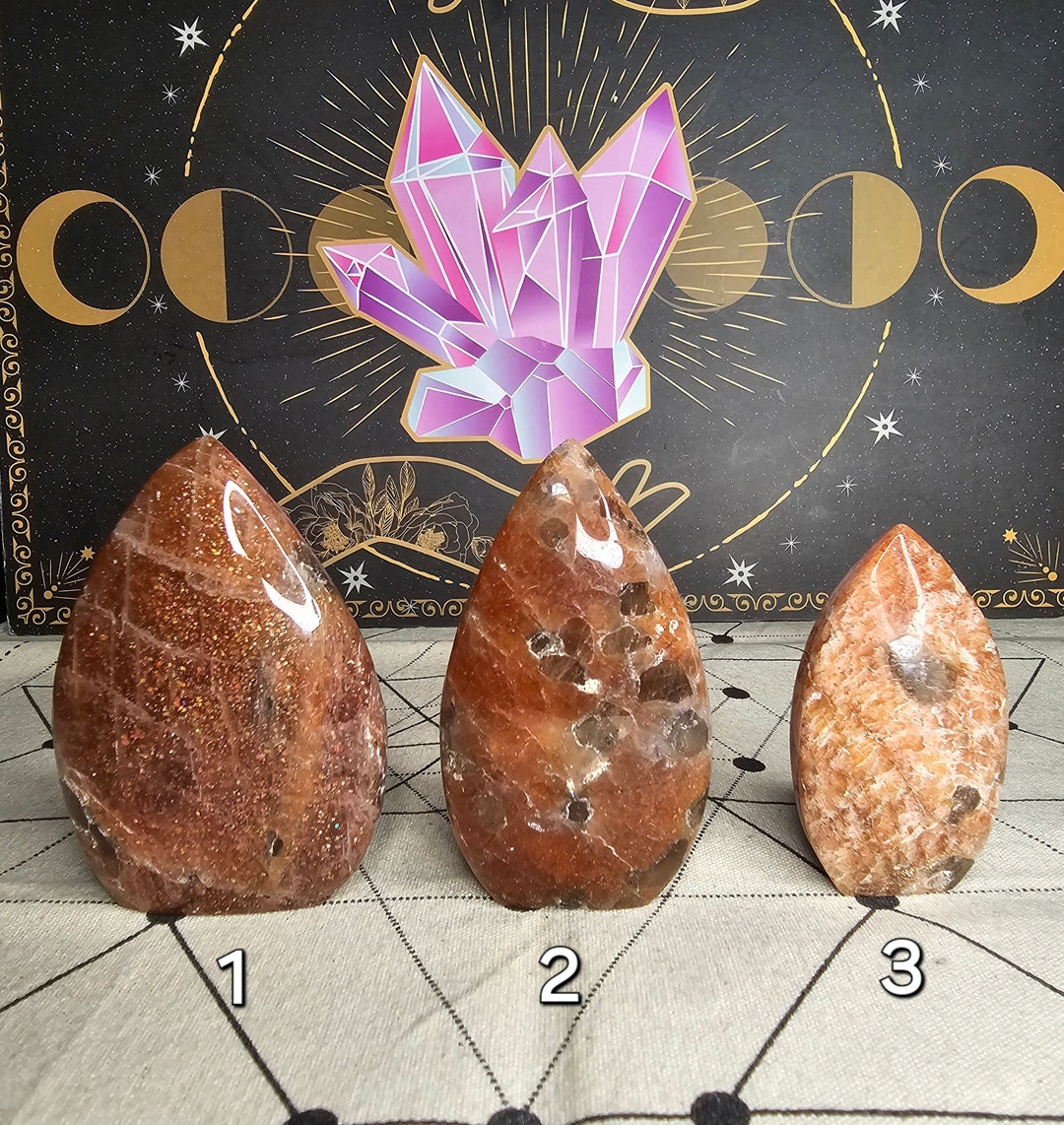 Sunstone Crystal Freeforms With Flash - Etsy