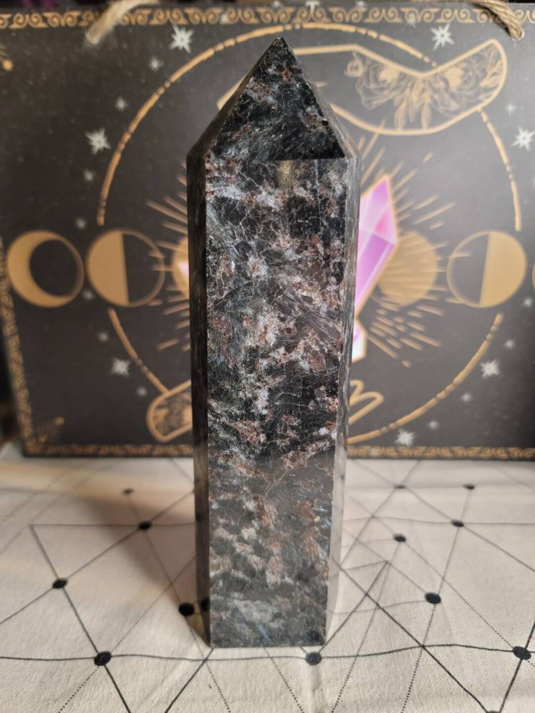 Large Arfvedsonite Crystal Tower - Etsy