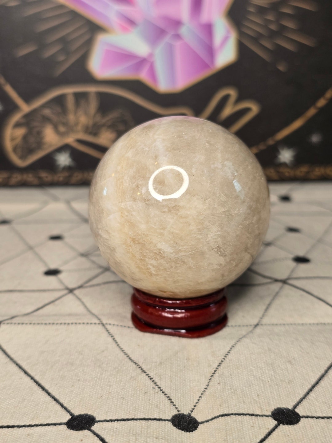 Moonstone Crystal Sphere - Etsy