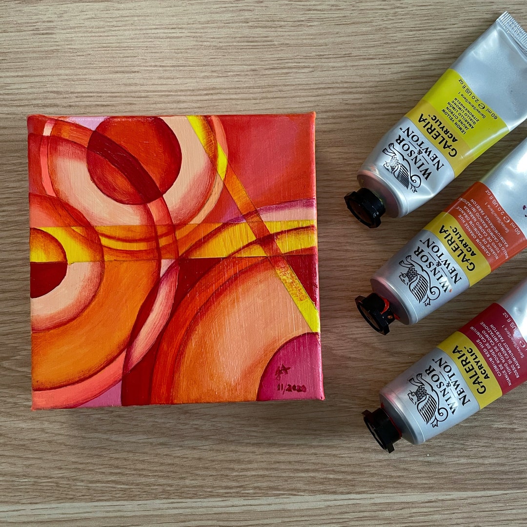 Solaris in Orange I FINE ART Acrylic Painting on Canvas Original ...