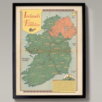 Irish Family Names Map, Genealogy Art of Ireland - Etsy