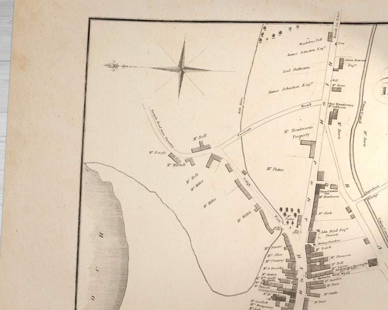Old Map of Linlithgow | Old Map Print | Linlithgow Old Map, Linlithgow ...