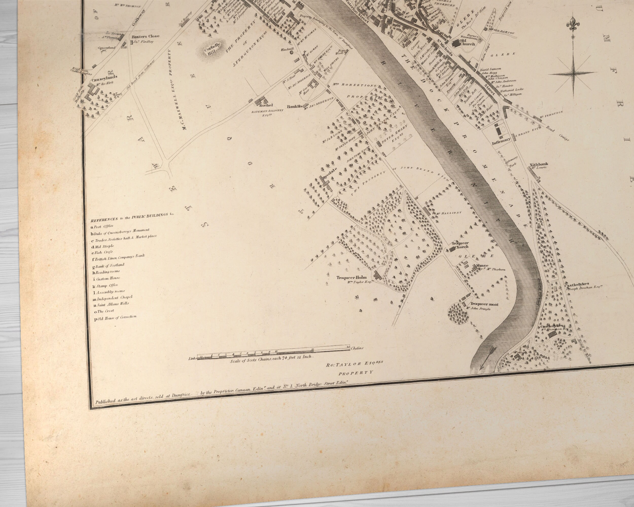 Dumfries and Maxwelltown Old Map | Fine Art Print | Vintique Home Wall ...