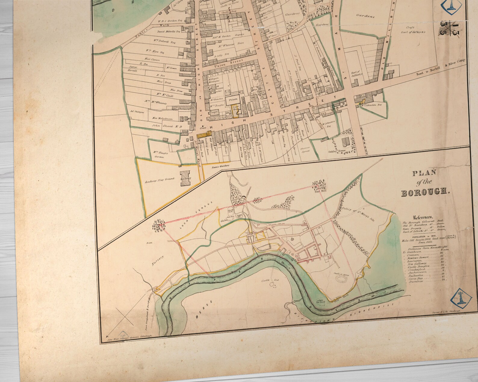 Old Map of Kirkcudbright Old Map Print Kirkcudbright Map, Kirkcudbright ...
