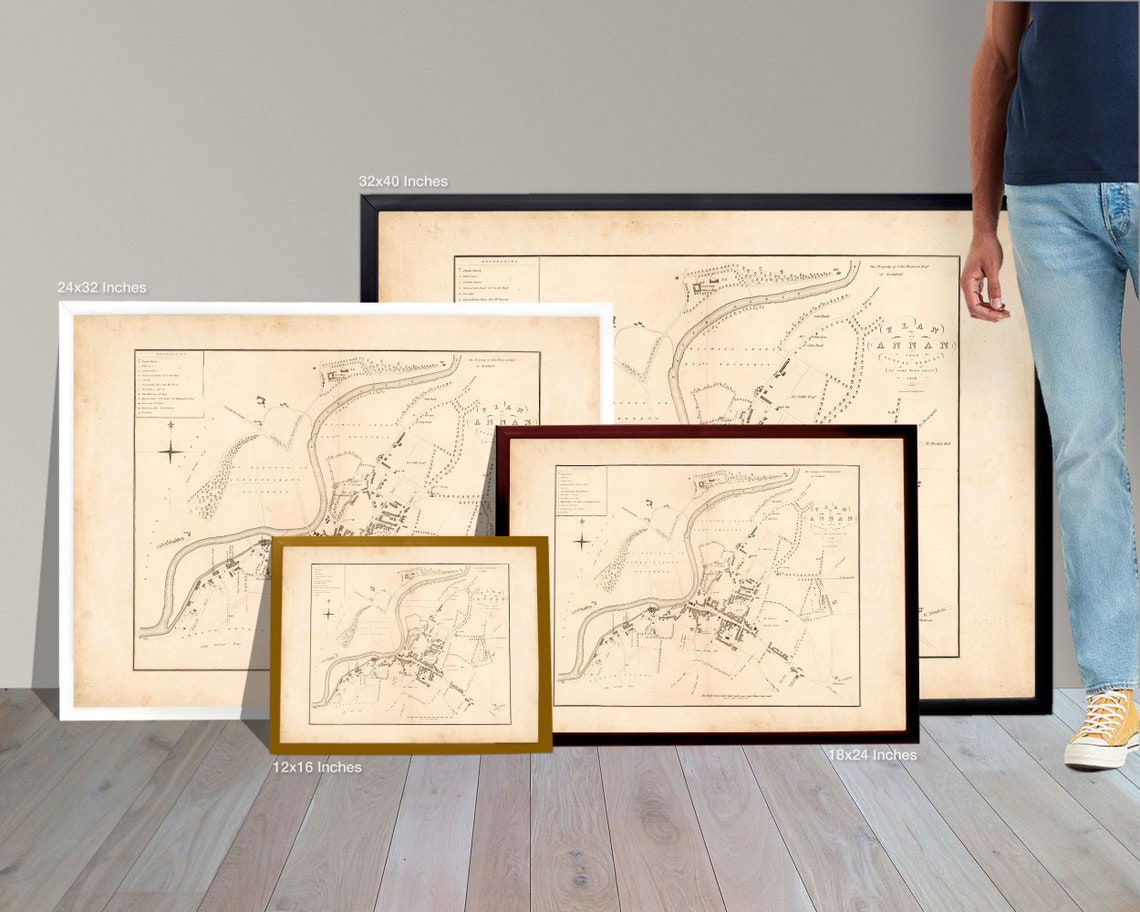 Old Map Of Annan Old Map Print Annan Old Map Annan | Etsy
