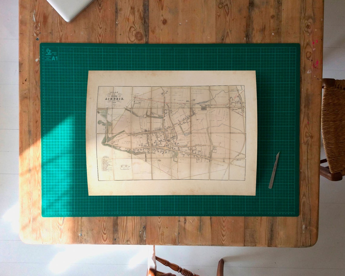 Old Map of Airdrie | Old Map Print | Airdrie Old Map, Airdrie Vintage ...