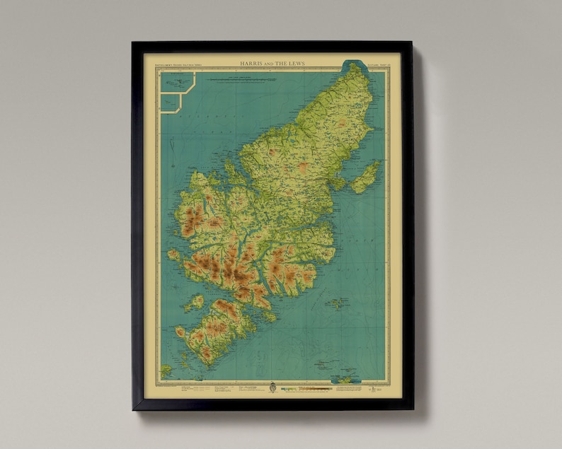 Old Map of Harris, Lewis | Outer Hebrides of Scotland, Stornoway ...