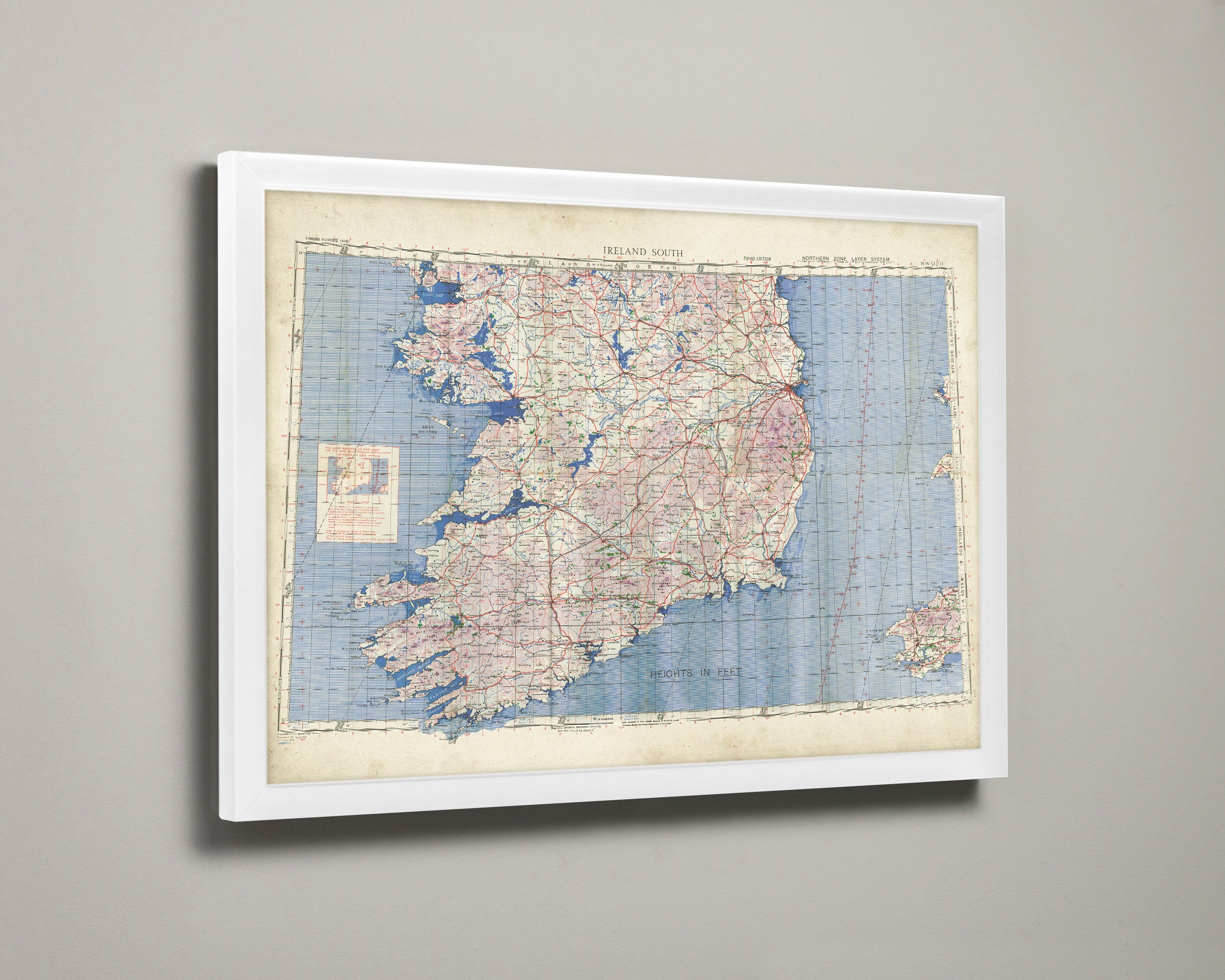 Old Map of Ireland Wwii-era Map of UK British War Office - Etsy UK
