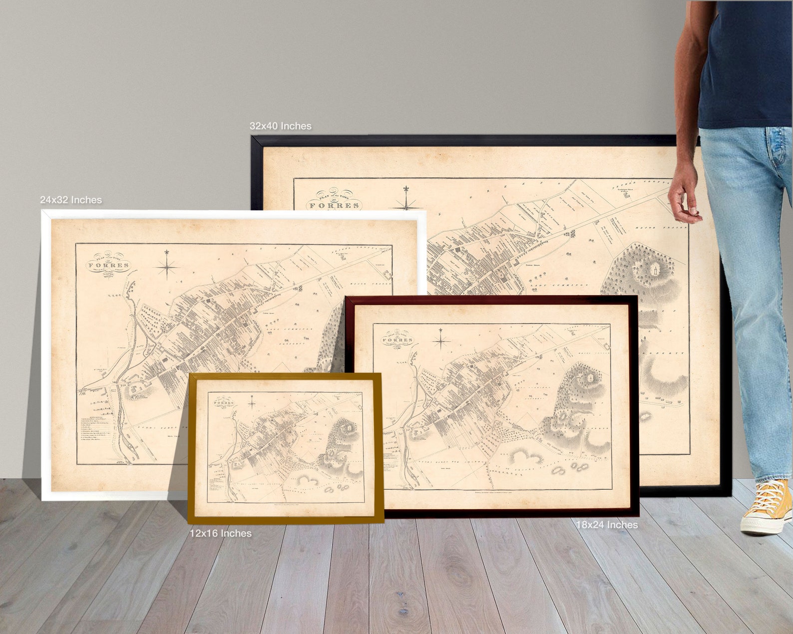 Forres Old Map Giclée Fine Art Print Vintage Town Plan - Etsy UK