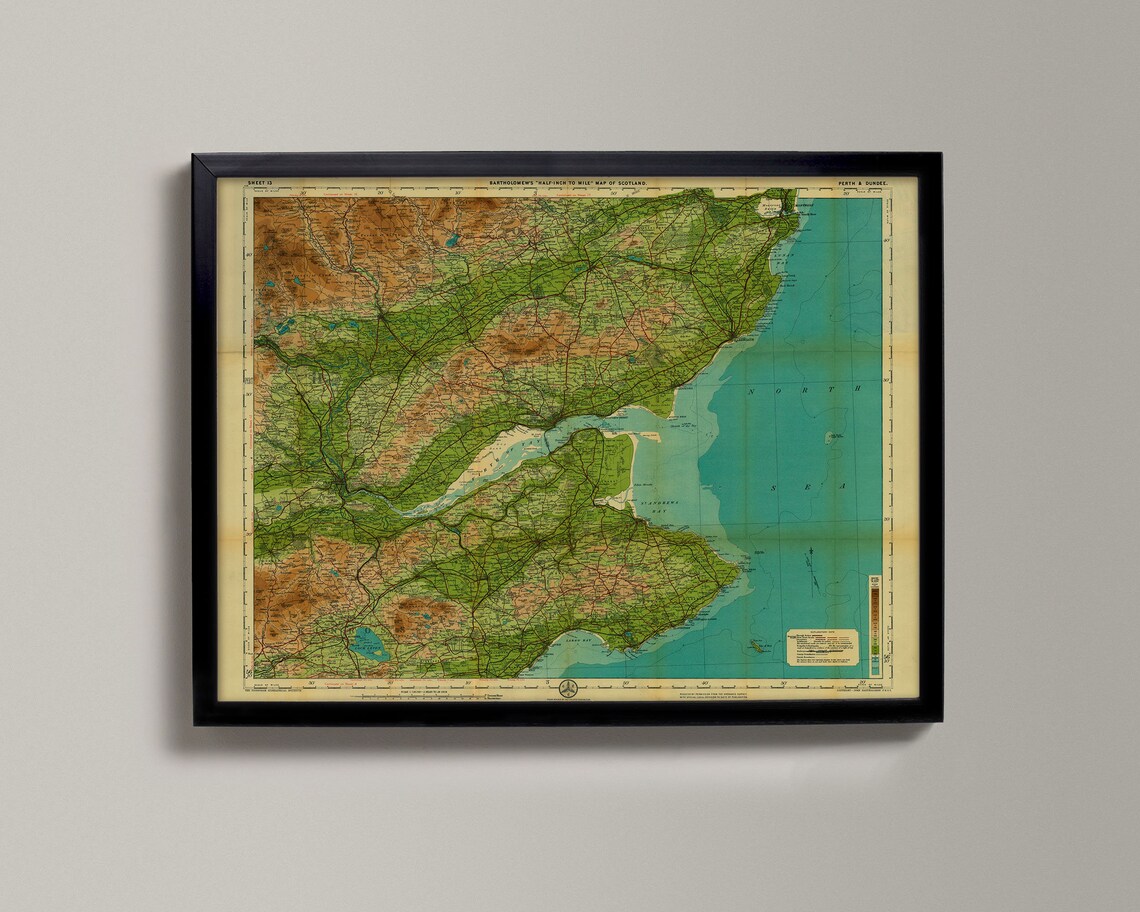 Old Map of Fife & Angus Dundee St. Andrews Arbroath - Etsy UK