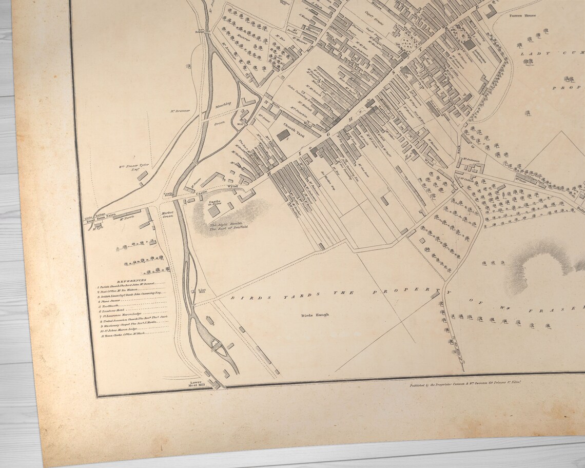 Forres Old Map | Giclée Fine Art Print | Vintage Town Plan, Antique ...