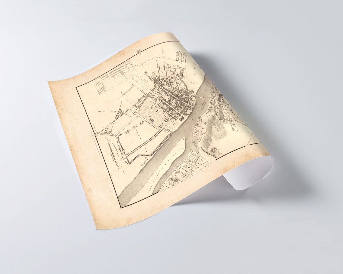Old Map of Perth | Old Map Print | Perth Old Map, Perth Vintage Map ...
