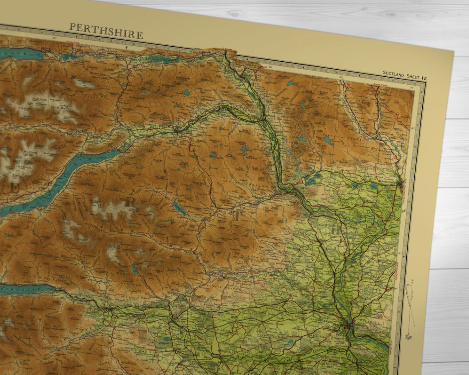 Old Map of Perthshire Perth Aberfeldy Crieff Killin - Etsy Ireland