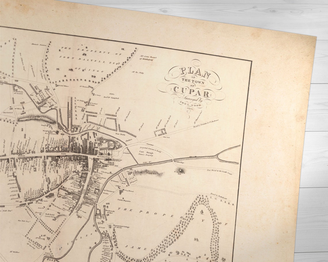 Cupar Old Town Plan Fine Art Print Antique Vintage Map - Etsy UK
