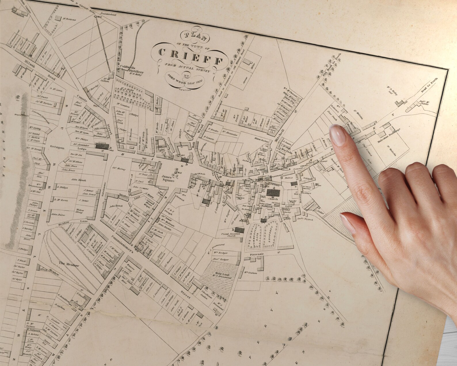 Old Map of Crieff | Old Map Print | Crieff Old Map, Crieff Vintage Map ...