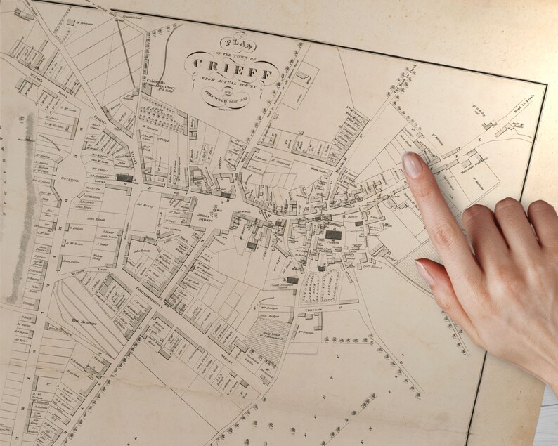 Old Map of Crieff | Old Map Print | Crieff Old Map, Crieff Vintage Map ...