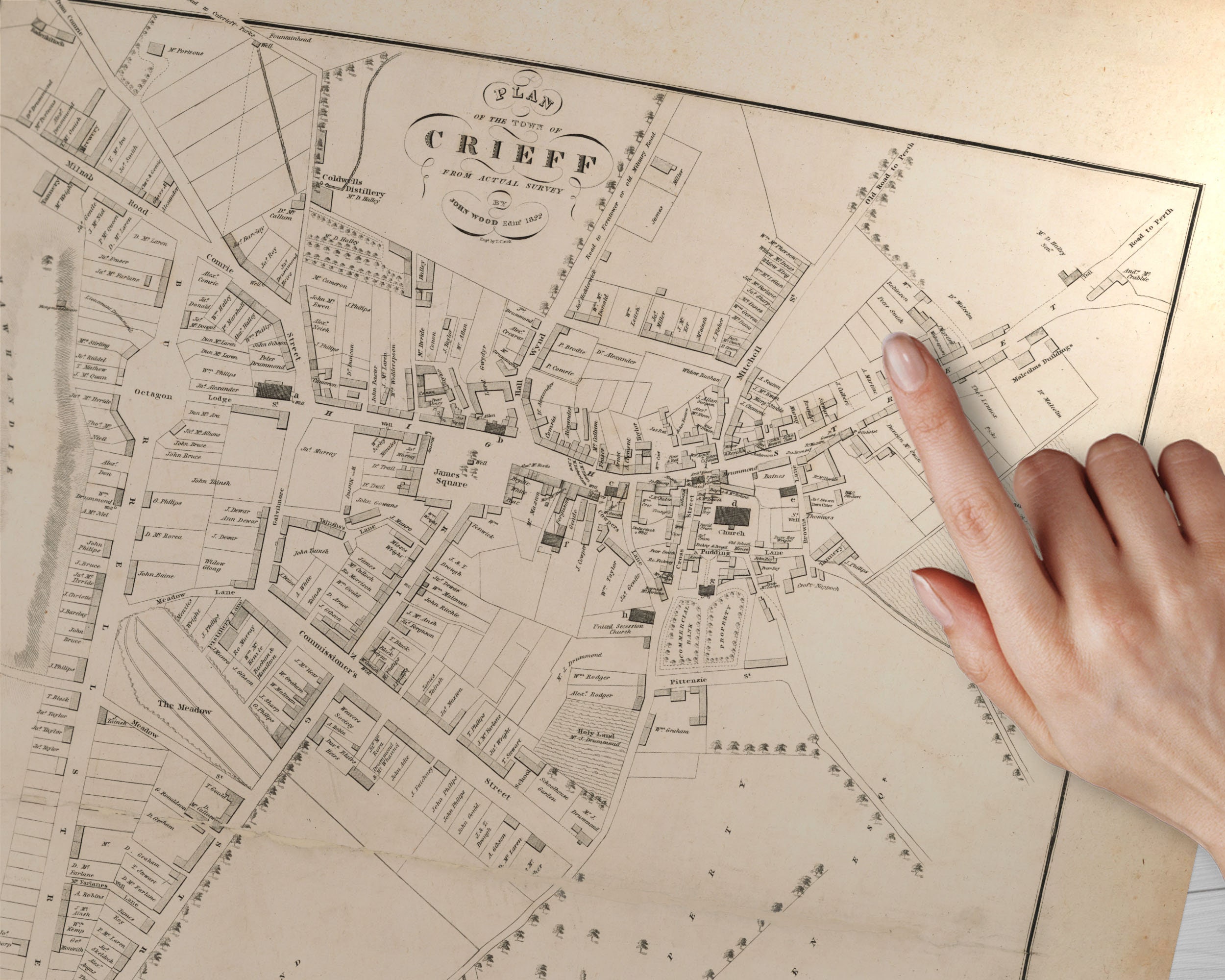 Old Map of Crieff | Old Map Print | Crieff Old Map, Crieff Vintage Map ...