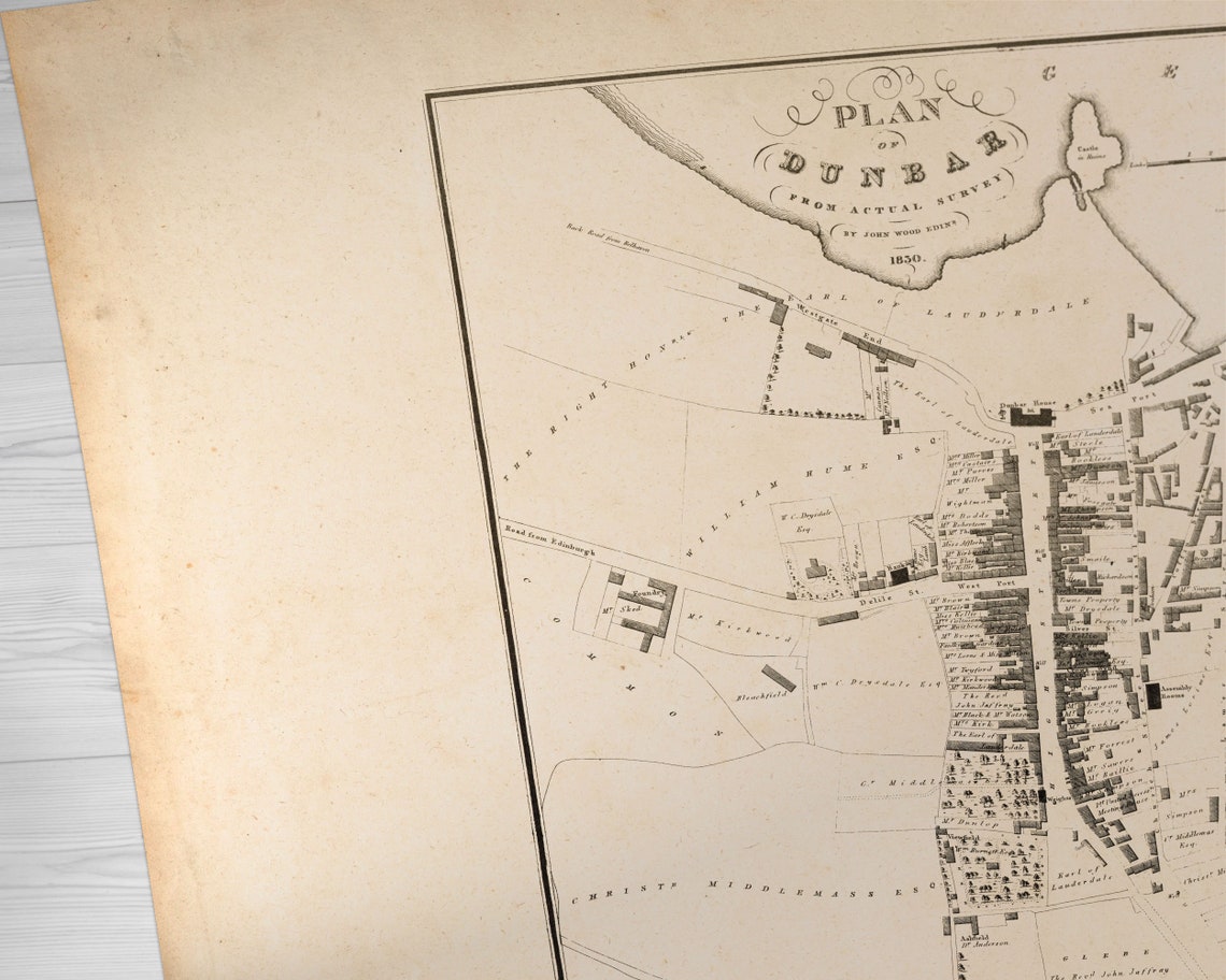 Old Map of Dunbar Old Map Print Dunbar Old Map Dunbar - Etsy UK