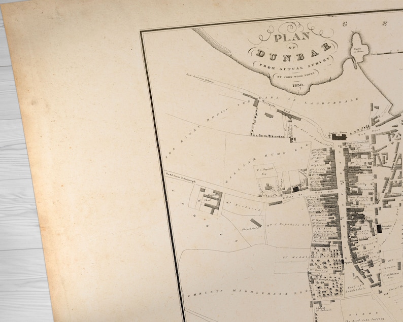 Old Map of Dunbar | Old Map Print | Dunbar Old Map, Dunbar Vintage Map ...