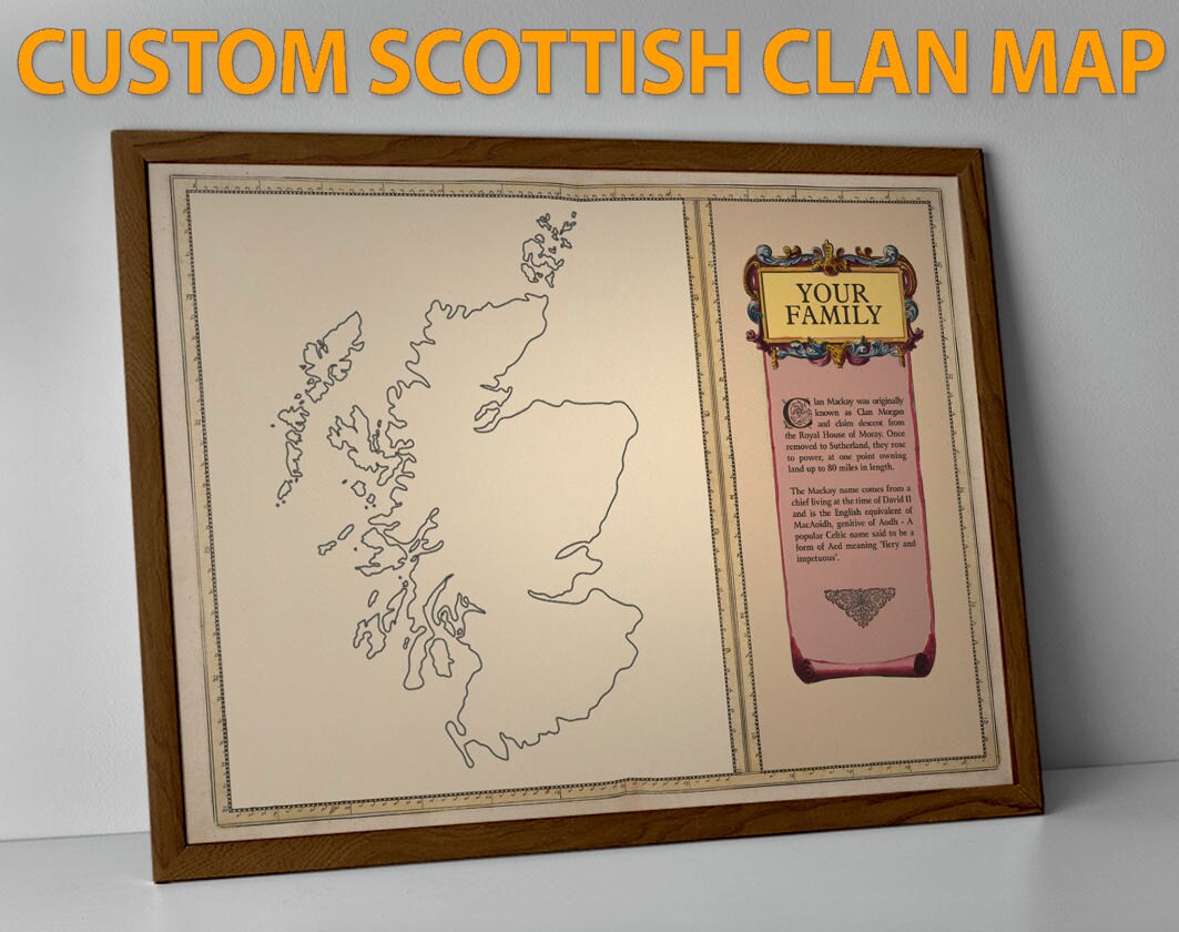 Customised Scottish Family Clan Map | Bespoke Scottish Family Ancestry ...
